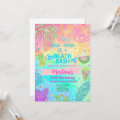 Girl neon beach bash birthday summer invitation. invitation | Zazzle