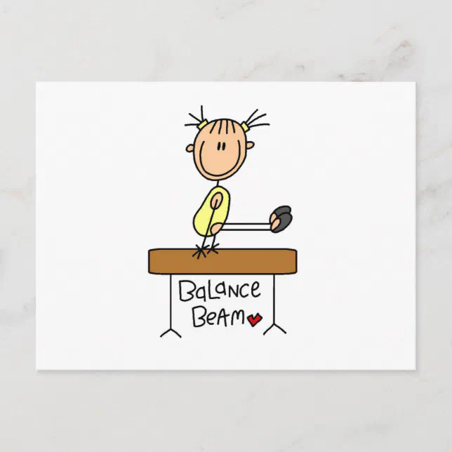 Girl on Balance Beam Postcard | Zazzle