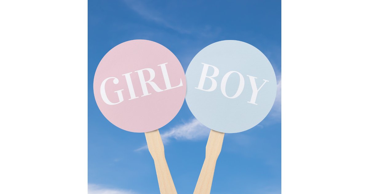 Girl or Boy Hand Fans Baby Shower Guessing Game | Zazzle