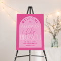 Girl Pink Baby Brunch Baby Shower Welcome Sign | Zazzle