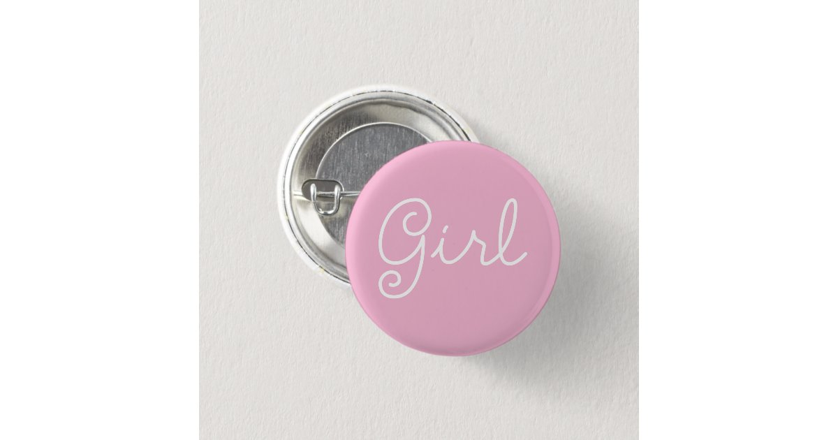 Girl Pink Baby Gender Reveal Party Button | Zazzle