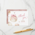 Girl Pink Bow Shell Baby Shower Thank You Card | Zazzle