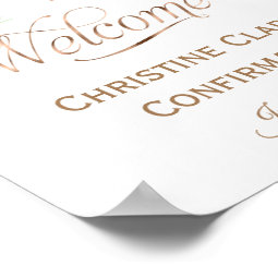 Girl, Pink, Floral, Confirmation Welcome Sign, Poster | Zazzle