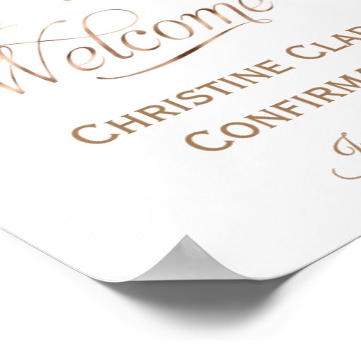 Girl, Pink, Floral, Confirmation Welcome Sign, Poster | Zazzle