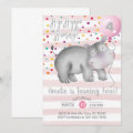 Girl pink hippo birthday invitation, invite. invit invitation | Zazzle