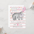Girl pink hippo birthday invitation, invite. invit invitation | Zazzle