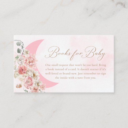 Girl Pink Moon Books for Baby Enclosure Card | Zazzle