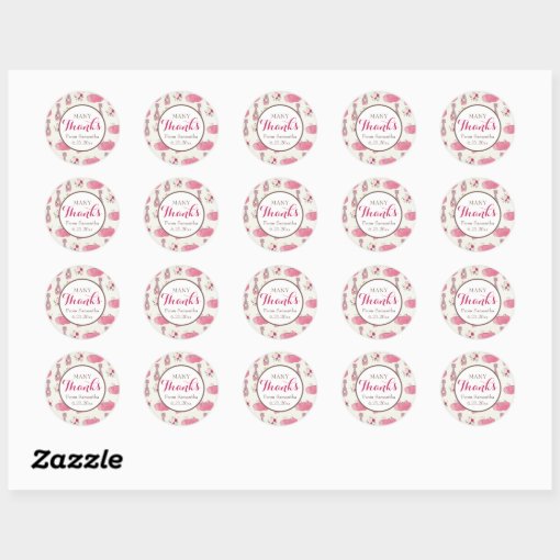 Girl Pink Tutu Baby Shower Classic Round Sticker | Zazzle