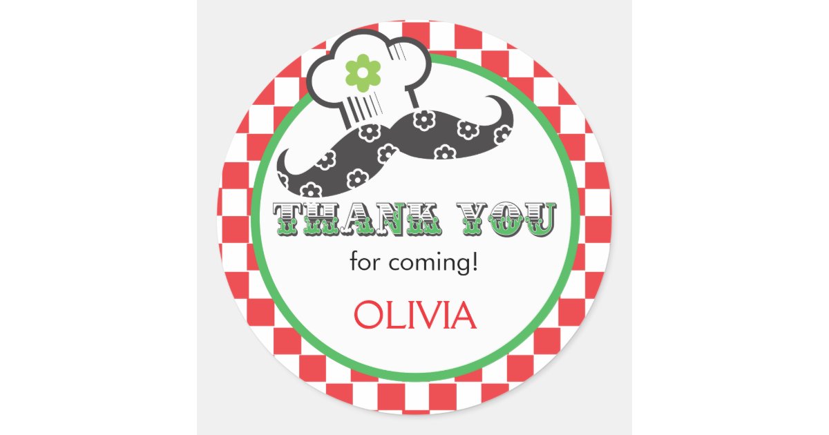 Girl Pizza Party Favor Sticker | Zazzle