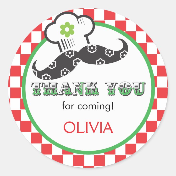 Girl Pizza Party Favor Sticker | Zazzle