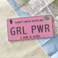 Girl Power (GRL PWR) Custom License Plate | Zazzle