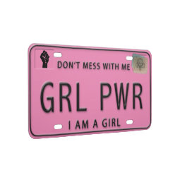 Girl Power (GRL PWR) Custom License Plate | Zazzle