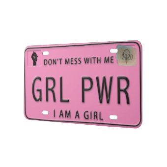 Girl Power (GRL PWR) Custom License Plate | Zazzle