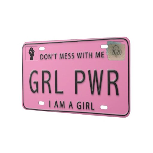 Girl Power (GRL PWR) Custom License Plate | Zazzle