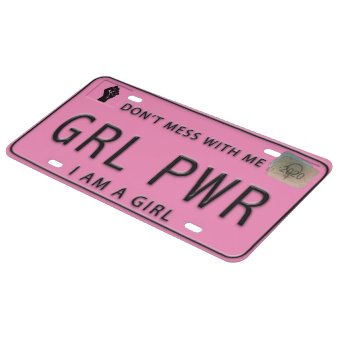 Girl Power (GRL PWR) Custom License Plate | Zazzle