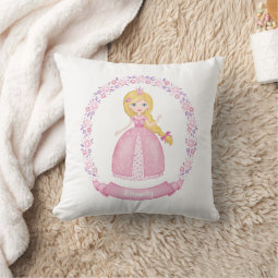Girl Princess Throw Pillow | Zazzle