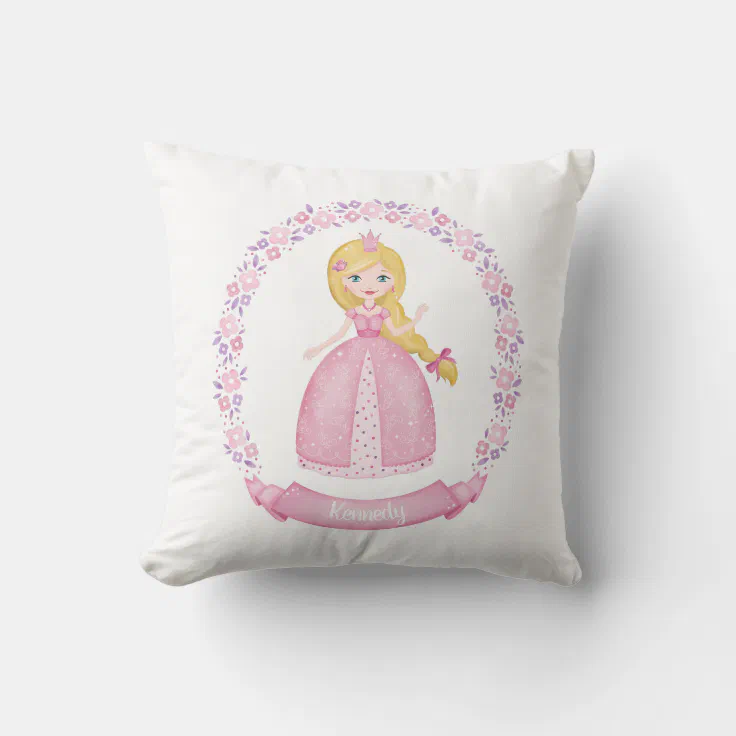 Girl Princess Throw Pillow | Zazzle