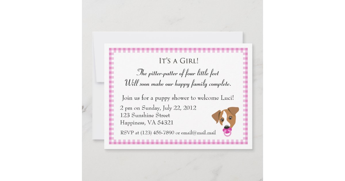 Girl Puppy Shower Invitations | Zazzle