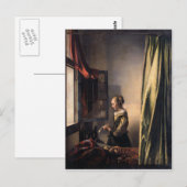 Girl Reading Letter at Open Window by Vermeer Postcard | Zazzle