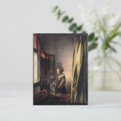 Girl Reading Letter at Open Window by Vermeer Postcard | Zazzle