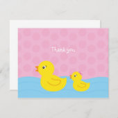 Girl Rubber Ducky Duck Flat Thank You Note Cards | Zazzle