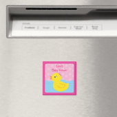 Girl Rubber Ducky Duck Party Favor Magnets | Zazzle