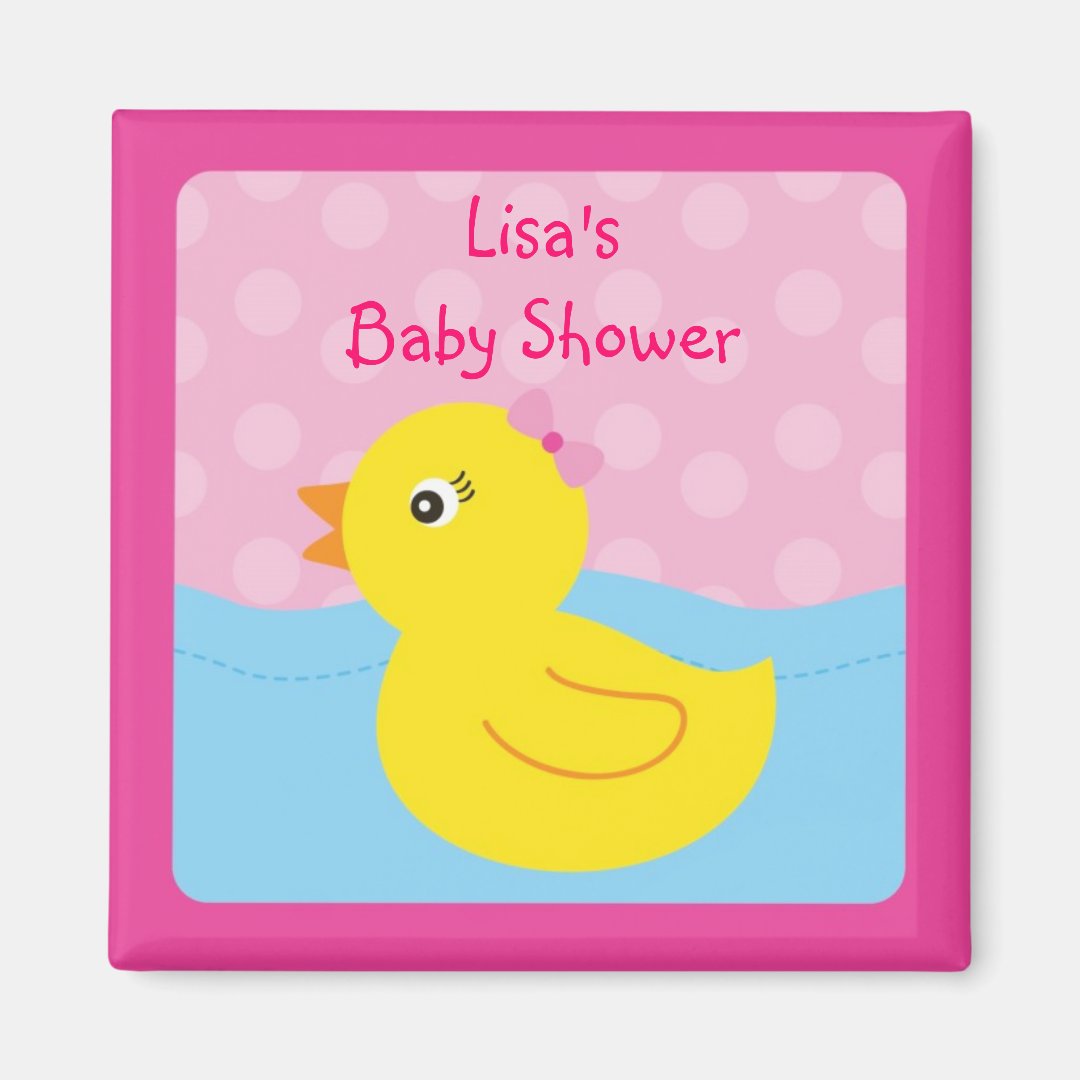 Girl Rubber Ducky Duck Party Favor Magnets | Zazzle