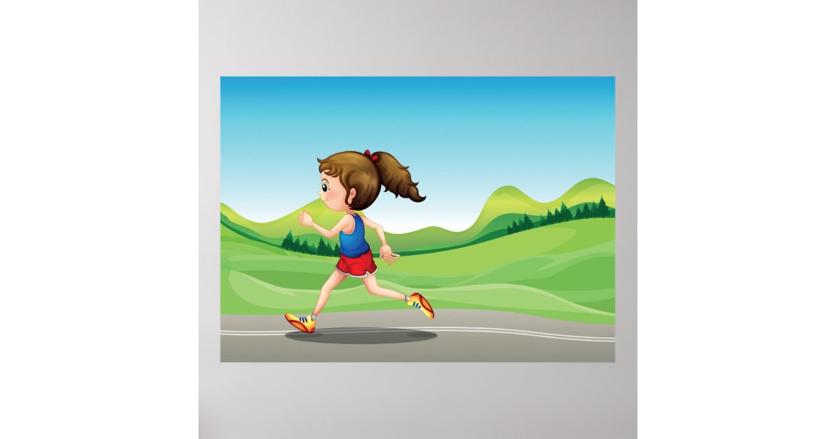 Girl Running Poster | Zazzle
