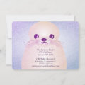 Girl’s Lilac Seal Birthday Party Invitation | Zazzle