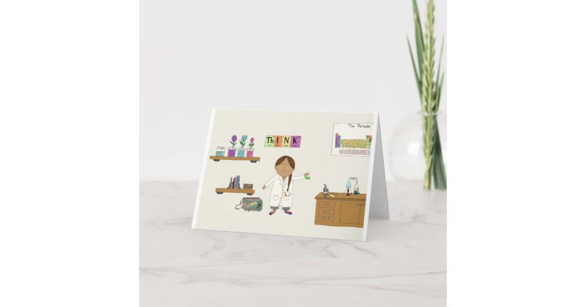 Girl Scientist Card | Zazzle