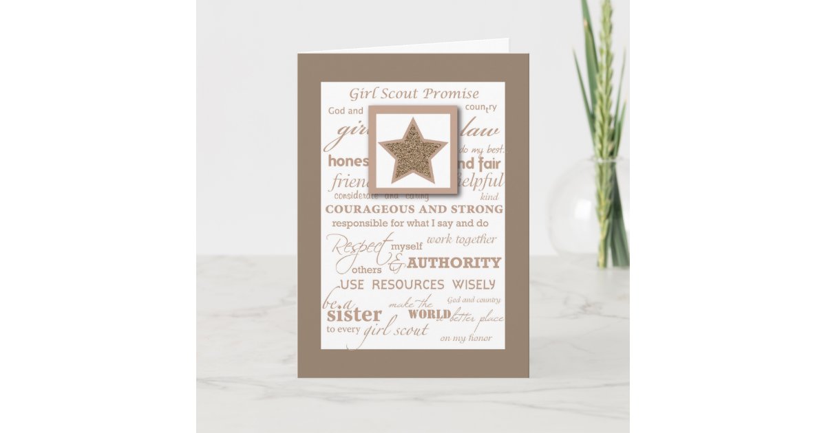 Girl Scout Bronze Award Congratulations with Star Card | Zazzle