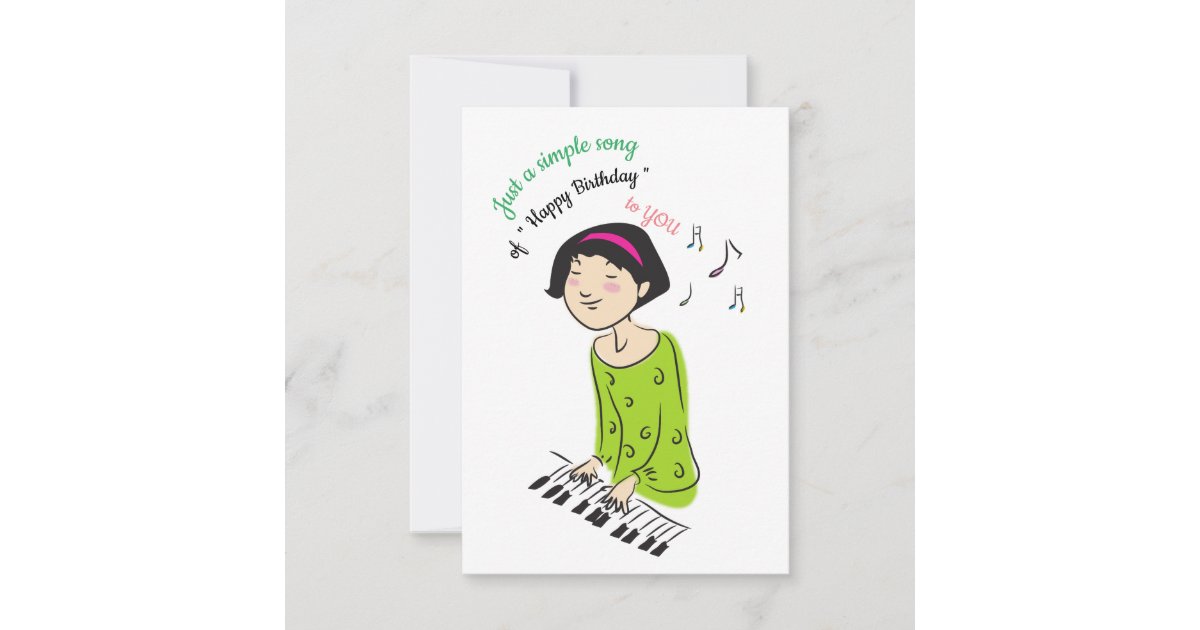 Girl Singing Birthday Song Birthday Card | Zazzle