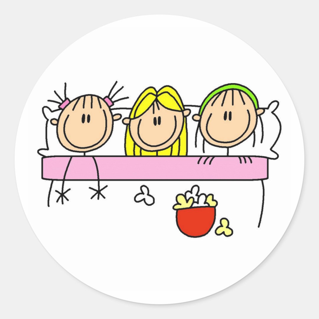 Girl Slumber Party Sticker | Zazzle