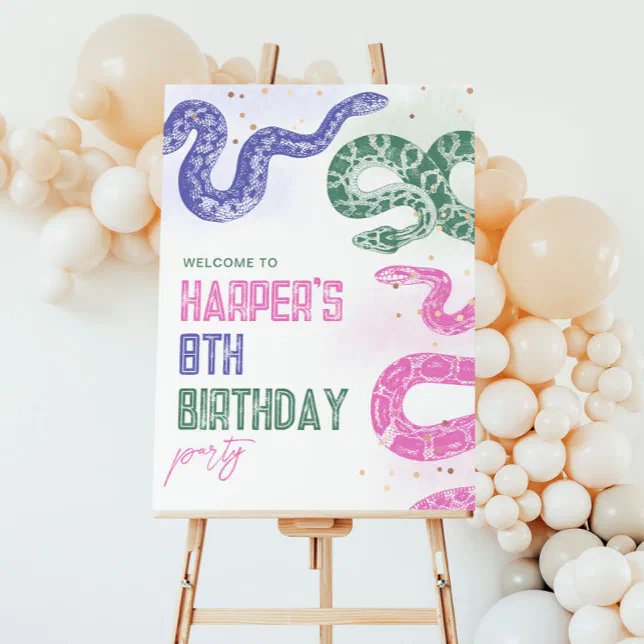 Girl Snake Party Welcome Sign | Zazzle