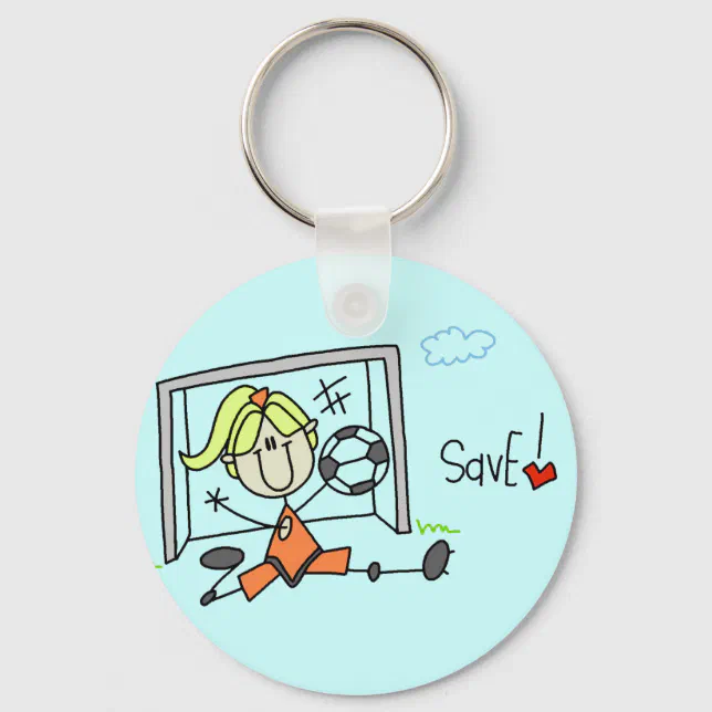 Girl Soccer Goalie Tshirts and Gifts Keychain | Zazzle