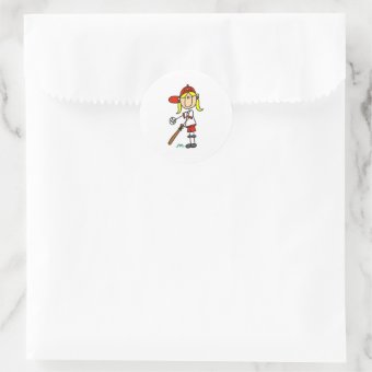 Girl Softball Player Sticker | Zazzle