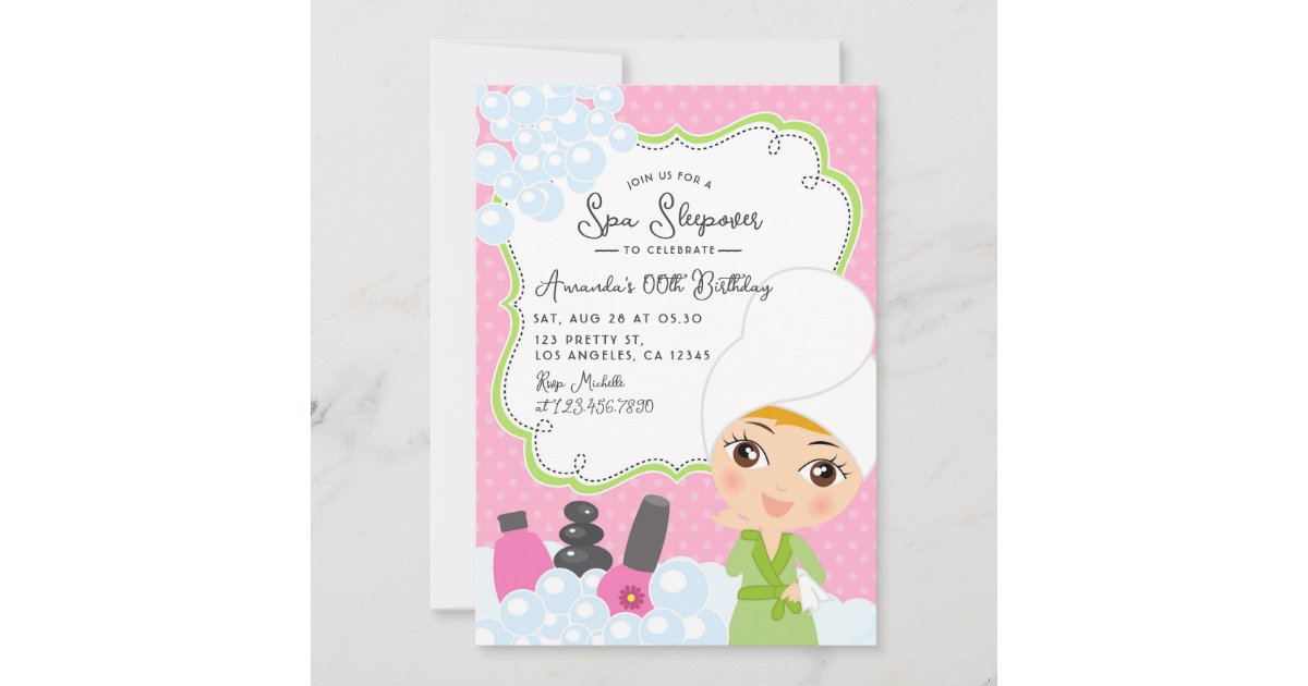 Girl Spa Birthday Party invitation | Zazzle
