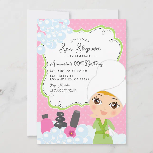 Girl Spa Birthday Party invitation | Zazzle