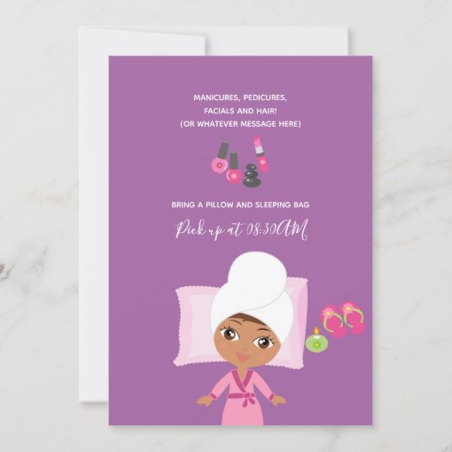 Girl Spa Sleepover Birthday Party Invitation | Zazzle