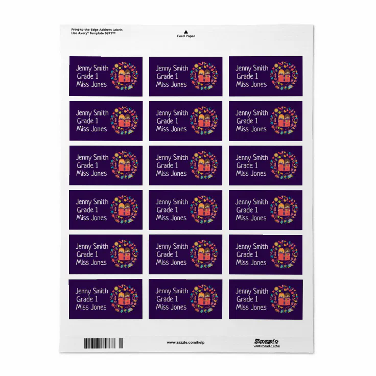 Girl subject name school book labels | Zazzle