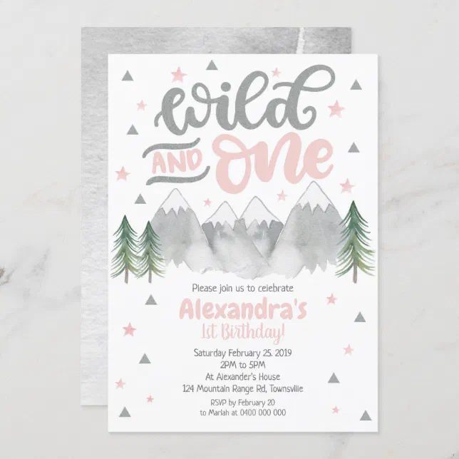 Girl Wild One 1st Birthday Invitation | Zazzle