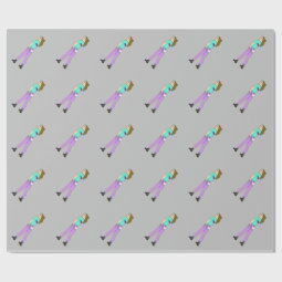 girl with a bunny tail wrapping paper | Zazzle