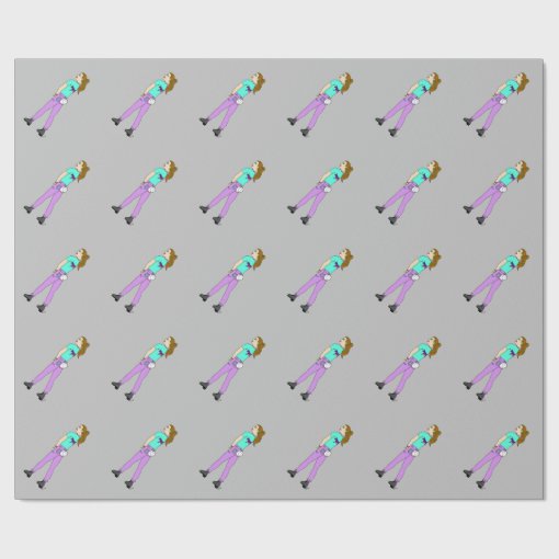 girl with a bunny tail wrapping paper | Zazzle