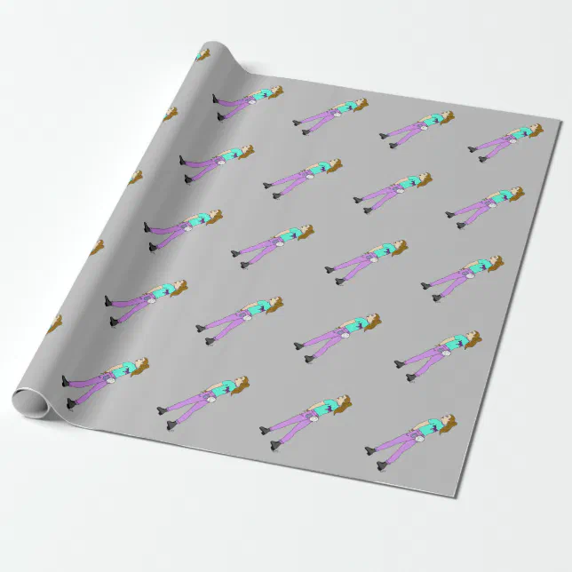 girl with a bunny tail wrapping paper | Zazzle