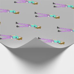 girl with a bunny tail wrapping paper | Zazzle