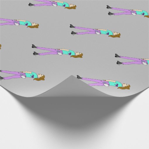 girl with a bunny tail wrapping paper | Zazzle