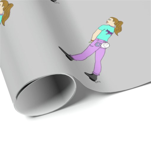 girl with a bunny tail wrapping paper | Zazzle