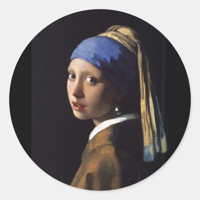 Girl with a Pearl Earring Classic Round Sticker | Zazzle