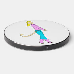girl with a tail wireless charger | Zazzle