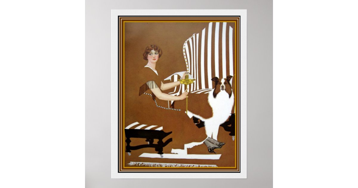 "Girl With Collie" Deco Print by Cole Phillips | Zazzle